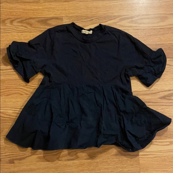 Love Notes | Tops | Navy Peplum Top | Poshmark